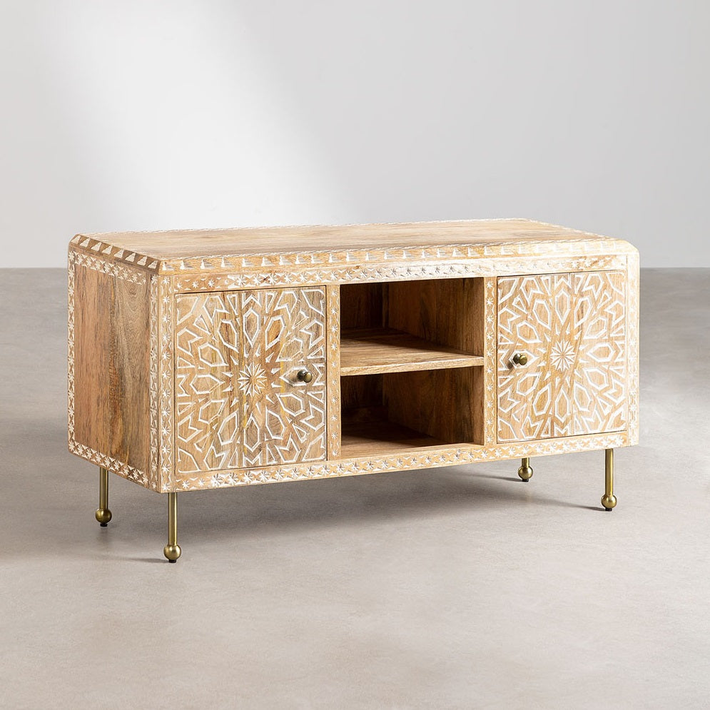 Rosie TV Unit in Mango Wood – Chuk Chuk Villa